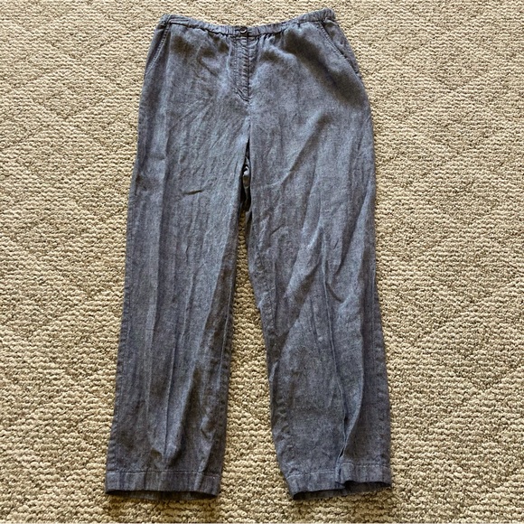 JM Collection | Pants & Jumpsuits | Jm Collection Bluegray Linen Pants ...